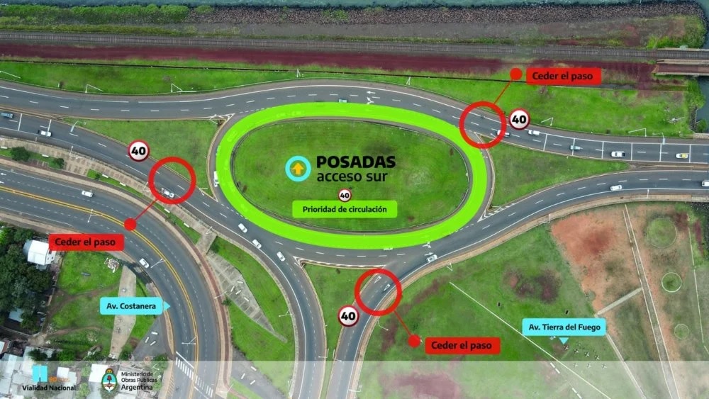 Posadas: cambió la prioridad de circulación en la rotonda del acceso sur - Canal Doce Misiones