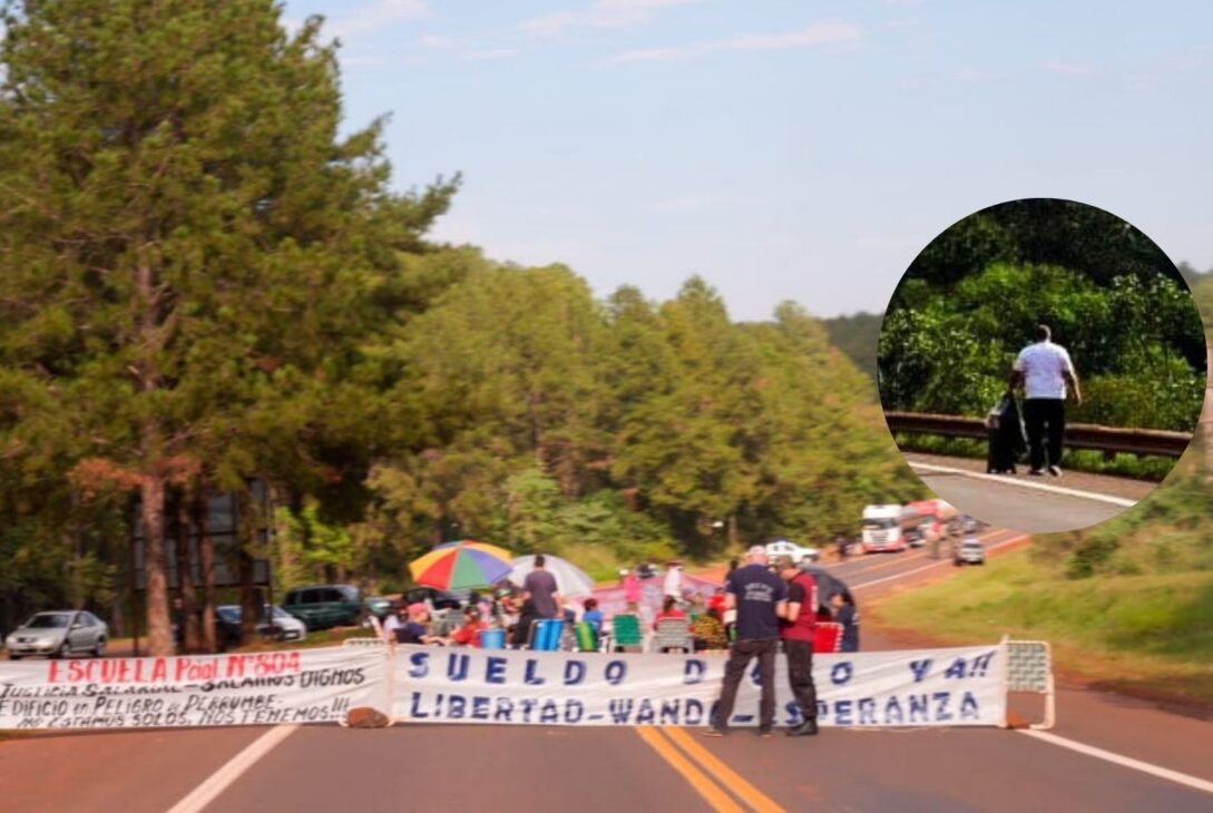 Cortes en la ruta 12: turistas caminan para llegar a tiempo a su vuelo ...